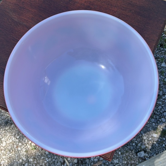 Pyrex | Kitchen | Vtg Rare Pyrex Red Golden Leaf Holly Pine Cone 44 4qt ...